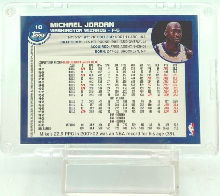 2002 Topps Michael Jordan #10 (NBA Record 1984-2002) Wizards