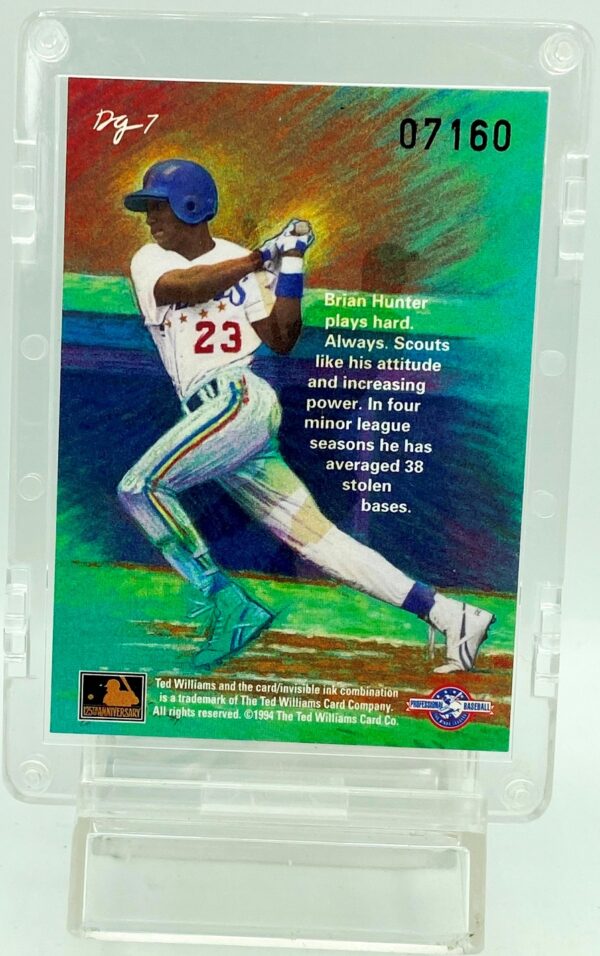 Vintage 1994 Ted Williams Card Company Brian Hunter Insert Card #DG7 ...