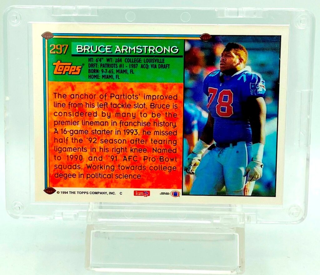 Vintage 1994 Topps Special Effects NFL Bruce Armstrong #297 "Team: New ...