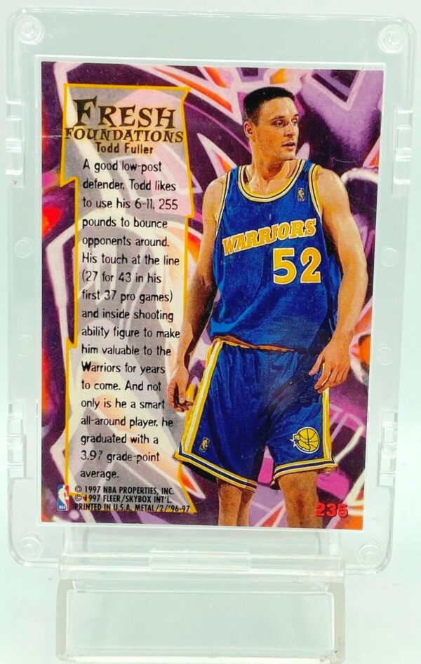 Vintage 1996-97 Fleer Metal Fresh Foundation Todd Fuller Rookie Card #235 ("Warriors-Jersey #52 ...