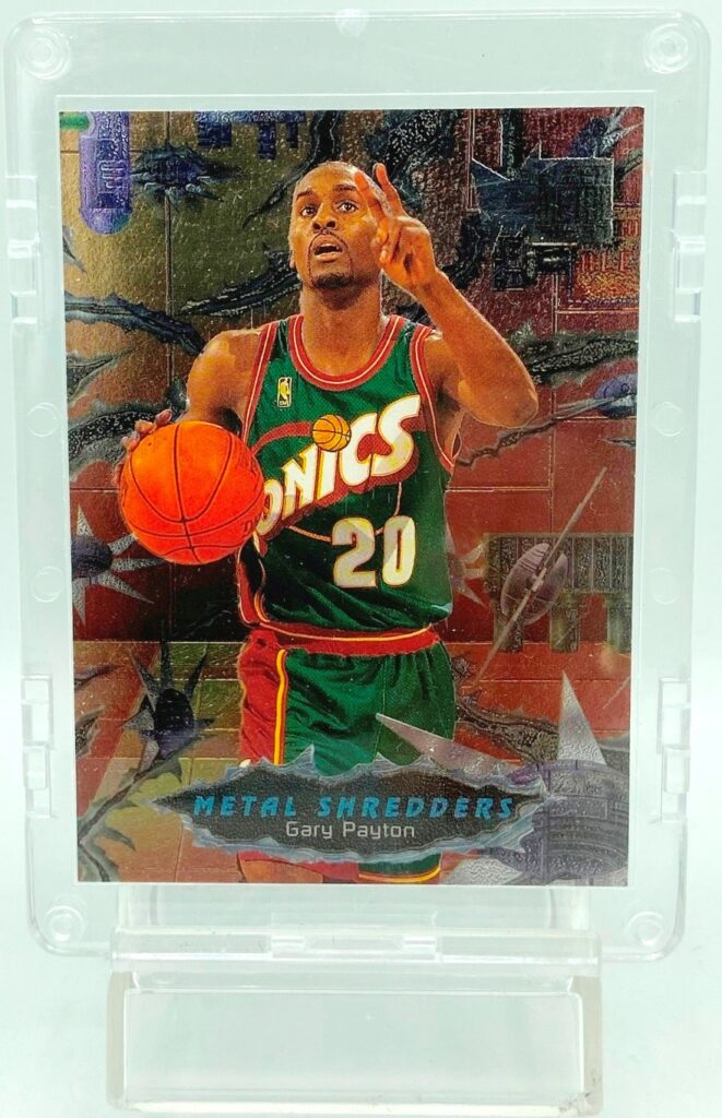 Vintage 1996-97 Fleer Metal Shredders Gary Payton Card #243 ("Sonics ...