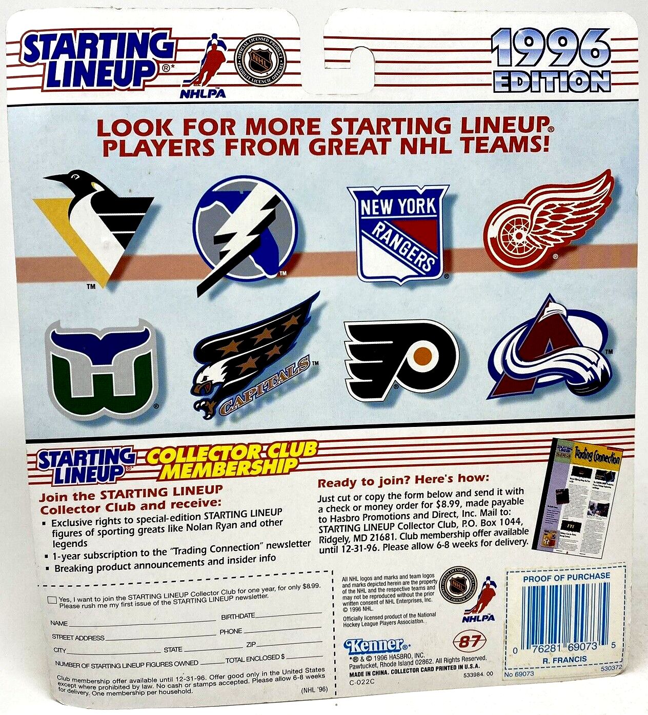 Vintage 1996 Edition NHLPA Starting Lineup Ron Frances (Sports ...