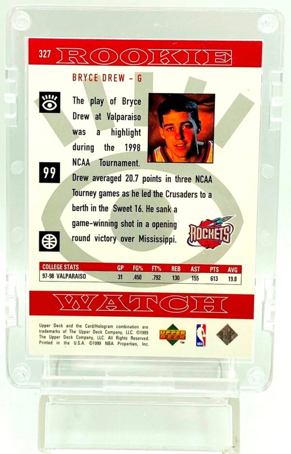 Vintage 1998-99 Upper Deck Rookie Watch Bryce Drew RC #327 (Rockets ...