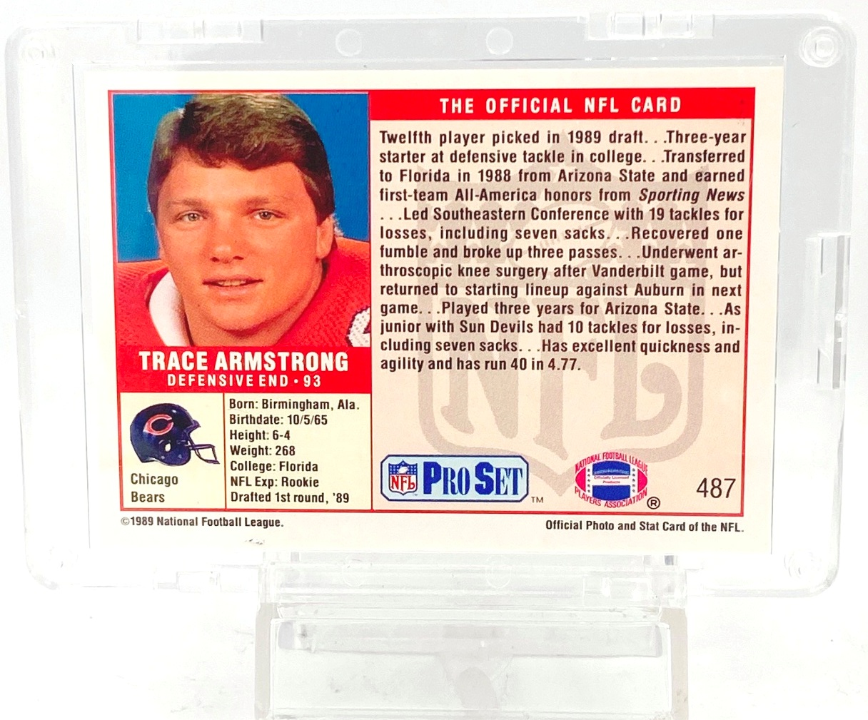 Vintage 1989 Pro Set Prospect NO. 1 Pick Trace Armstrong RC #487 Teams ...