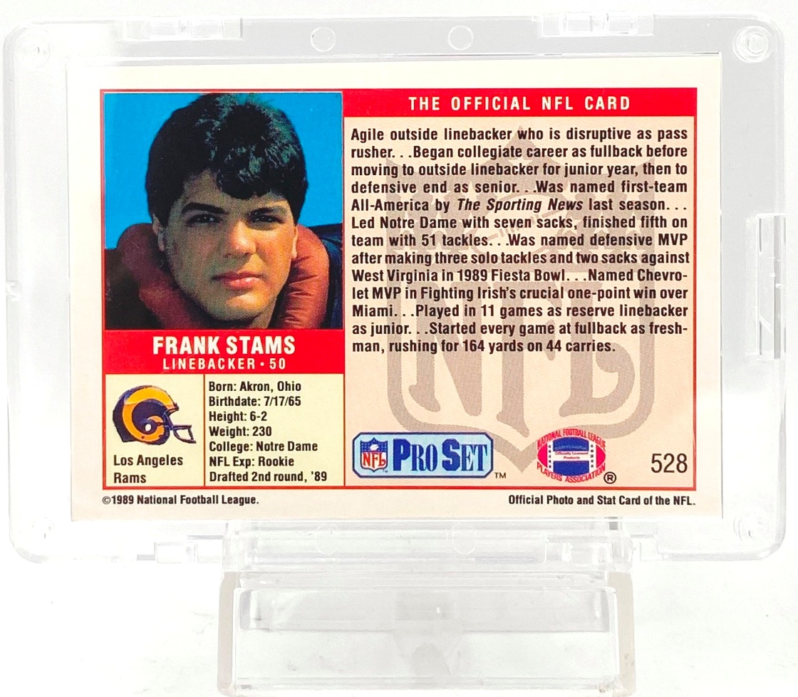 Vintage 1989 Pro Set Prospect Frank Stams RC #528 Teams: Collegiate ...