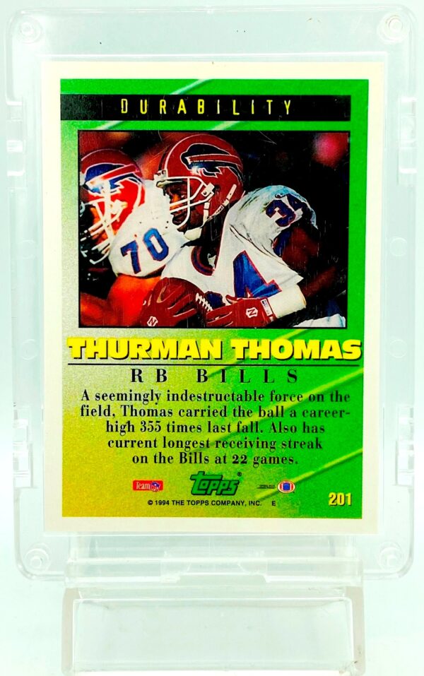 Vintage 1994 Topps NFL Tools Of The Game Thurman Thomas #201 "Team ...