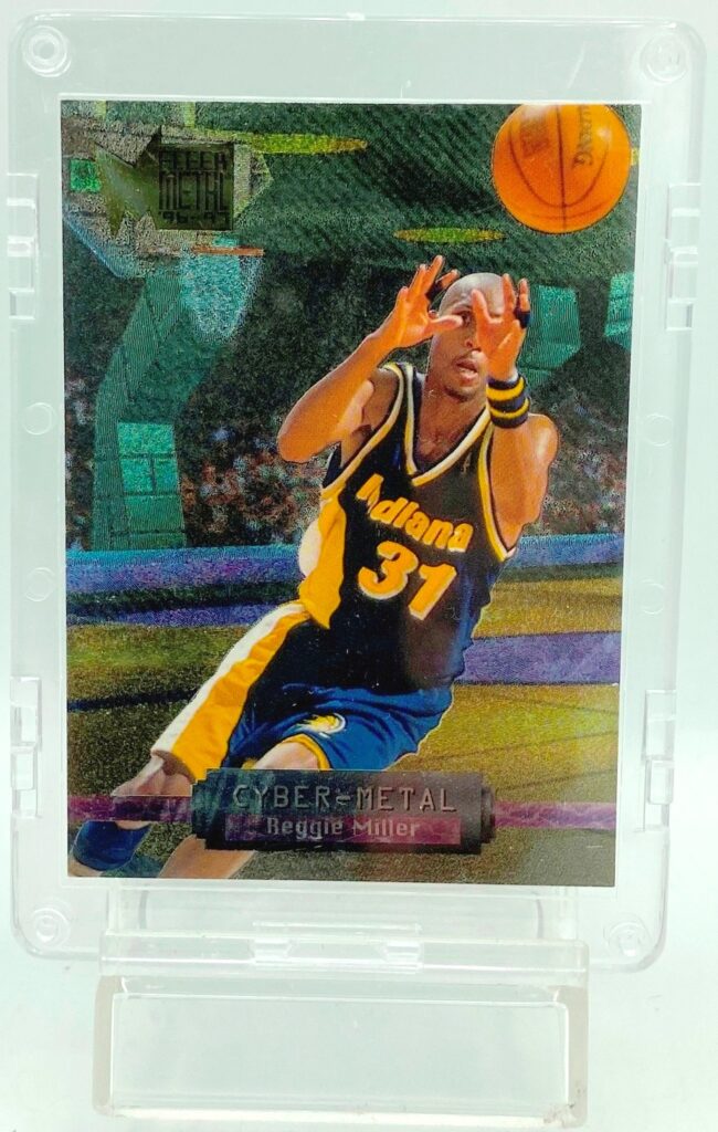 Vintage 1996-97 Fleer Cyber-Metal Reggie Miller Insert Card #10 of 20 ...