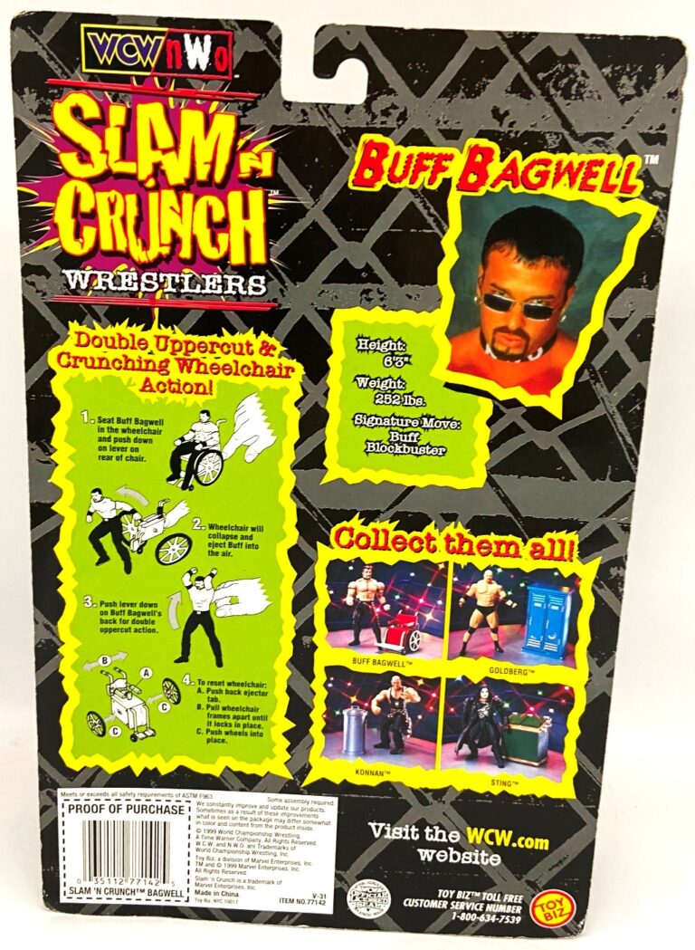 1999 Toy Biz Buff Bagwell Slam n Crunch Wrestlers WCW/NWO