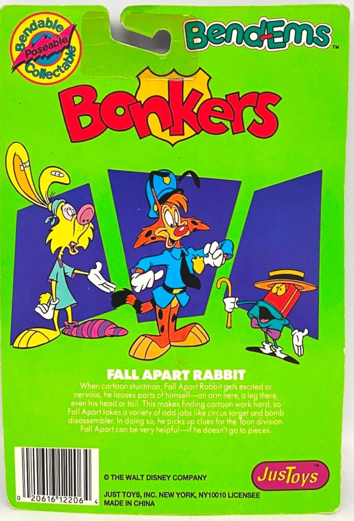 1990's Just Toys Bonkers Fall Apart Rabbit Bend-Ems Animated Series ...