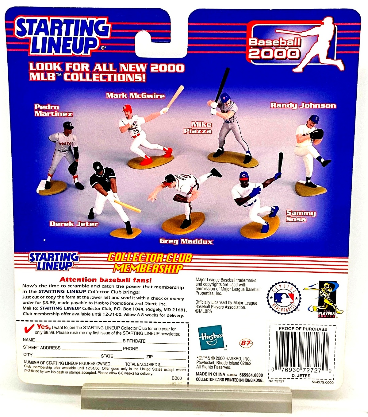 Vintage 2000 Starting Lineup Baseball 2000 Edition Derek Jeter "w/SLU ...