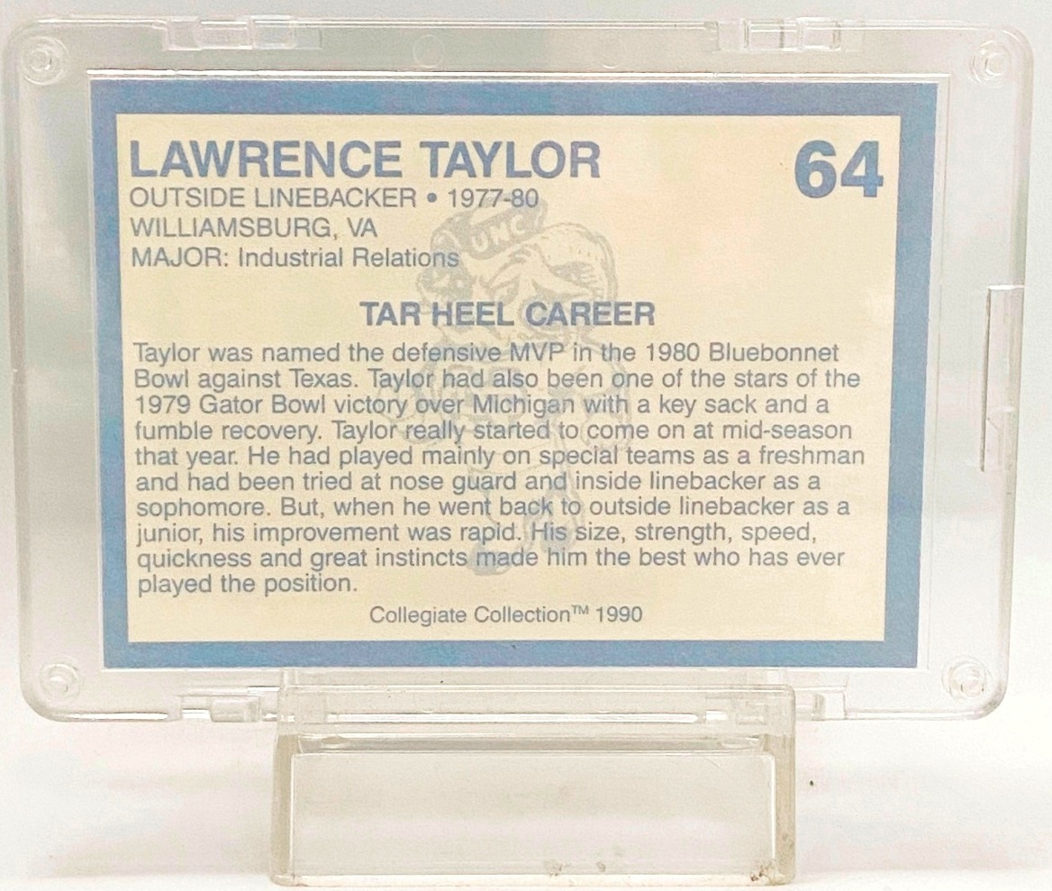 Vintage 1990 North Carolina Collegiate Collection Lawrence Taylor ...