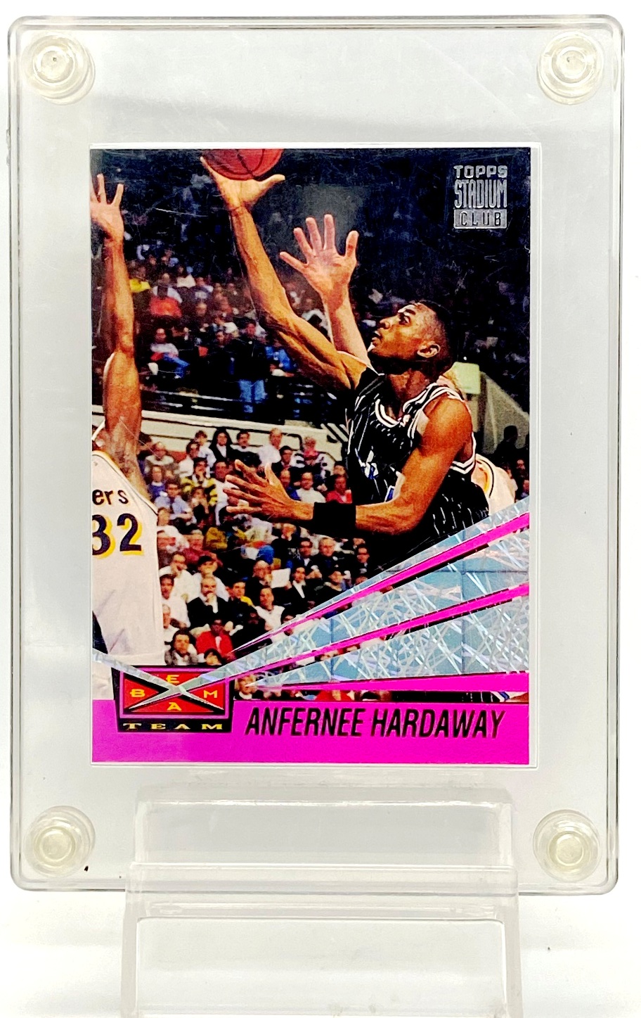 Vintage 1993-94 Topps Stadium Club Beam Team Anfernee Hardaway RC #23 ("Magic") "Card Reverse ...