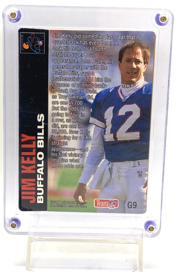 Vintage 1994 Action Packed NFL 24 KT Gold Jim Kelly Card #G9 Team ...