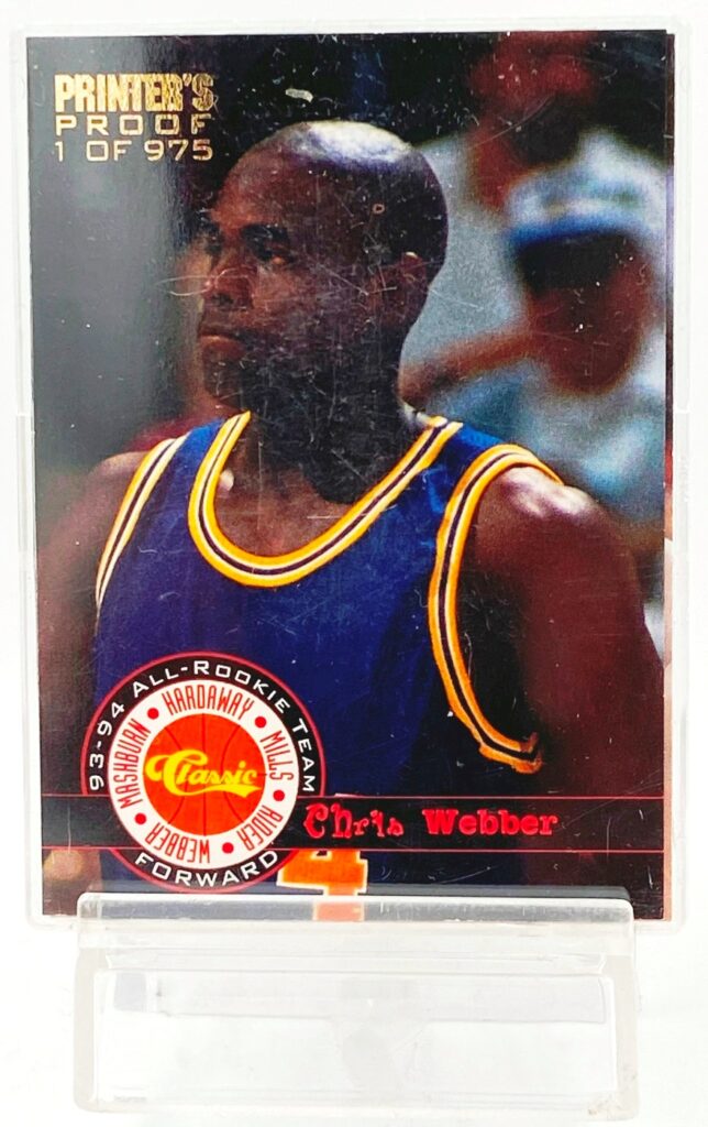 Vintage 1993-94 Classic Printer's Proof Chris Webber Card #13 All ...
