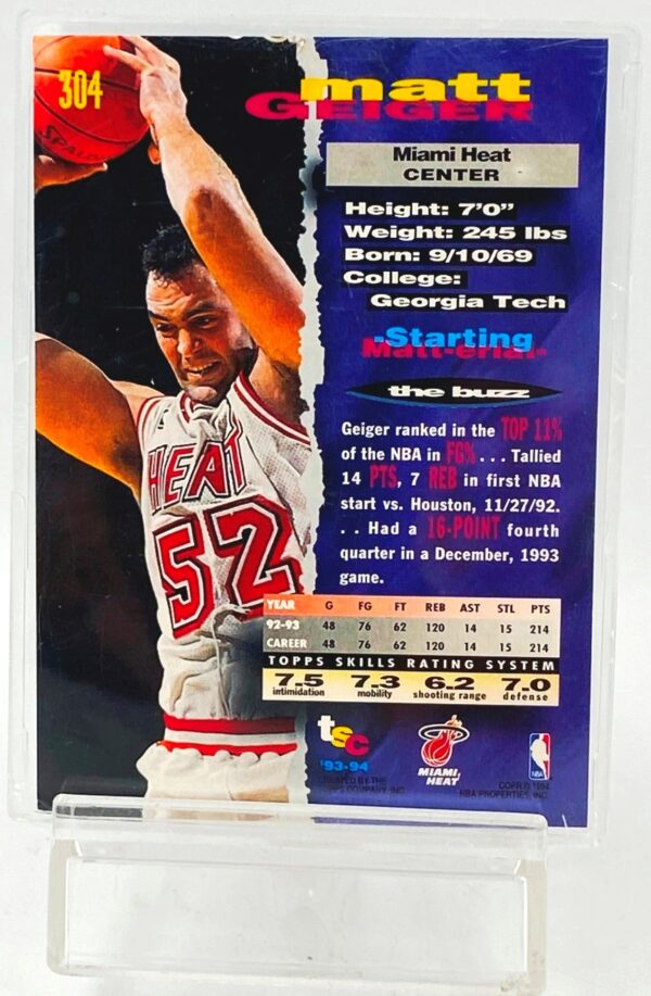 Vintage 1993-94 Topps Stadium Club 1st Day Issue Matt Geiger #304 ...