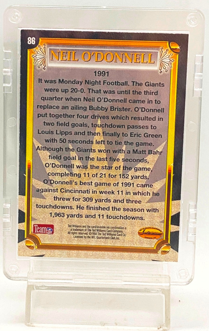 1994 Roger Staubach’s NFL Neil O’Donnell Dawning Of A Legacy #86