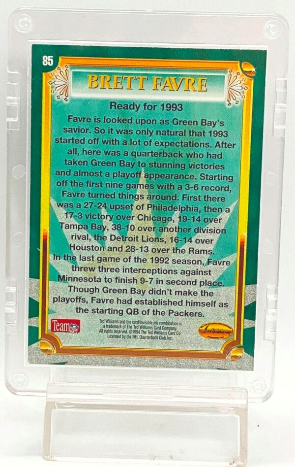 Vintage 1994 Roger Staubach's NFL Brett Favre Dawning Of A Legacy #85 ...