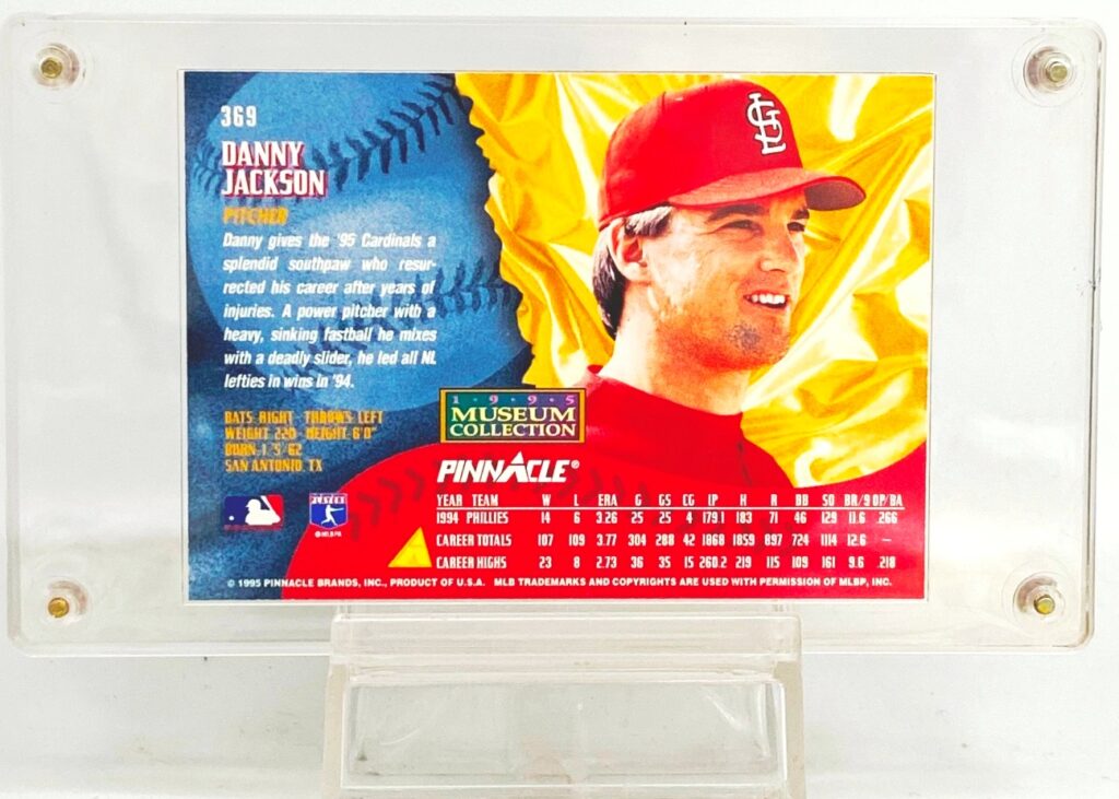 1995 Pinnacle Museum Collection Danny Jackson Chromium #369