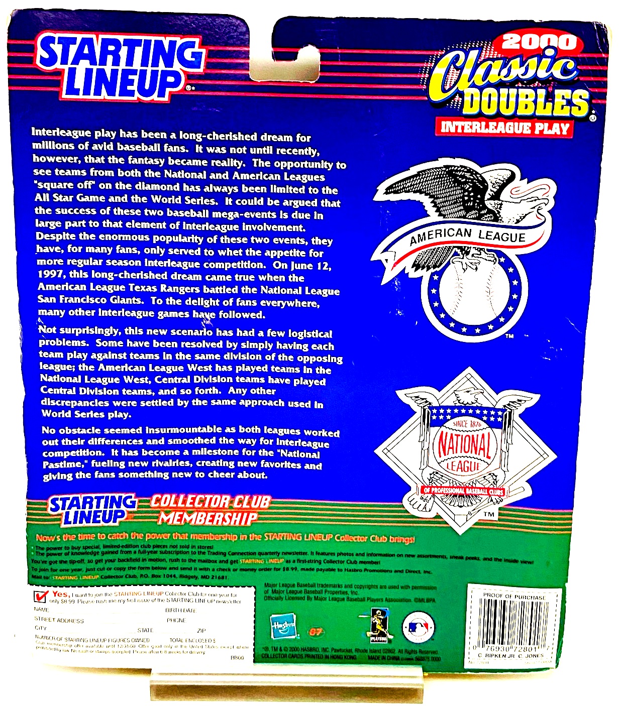 2000 SLU MLB Cal Ripken Jr/Chipper Jones Interleague Play Series