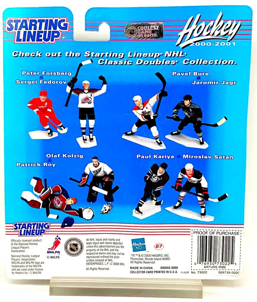 2000-2001 SLU Hockey Arturs Irbe NHL All-Star "w/Trading Card"