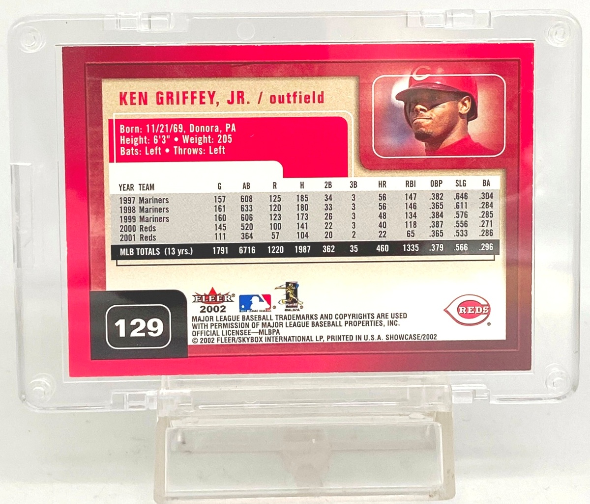 Vintage 2002 Fleer Showcase Avant Card Ken Griffey Jr Card #129 ("MLB ...