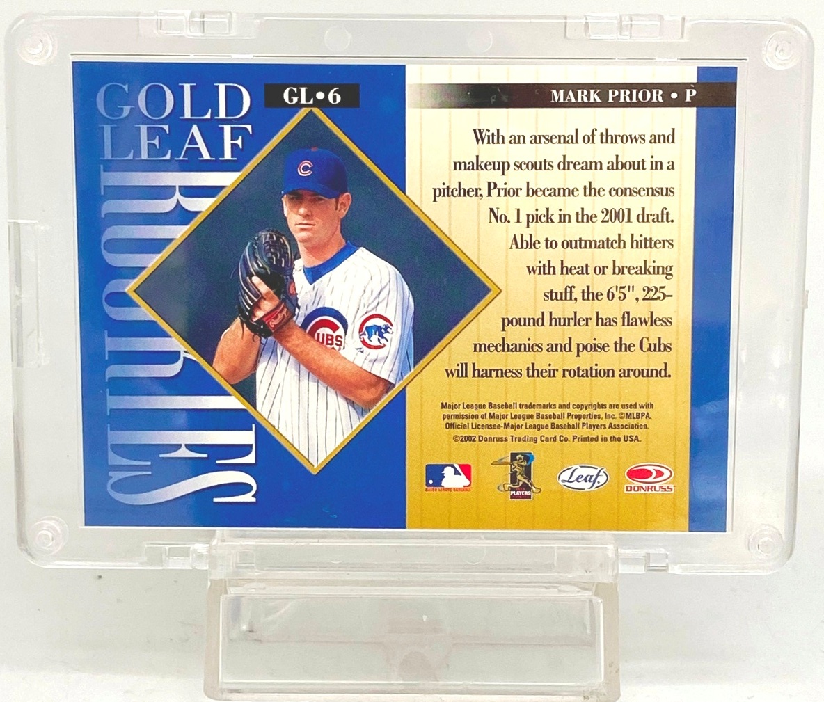 Vintage 2002 Leaf Gold Leaf Rookies Chromium Card Mark Prior RC #GL6 ...