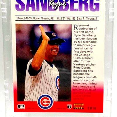 1993 Leaf Triple Play Ryno Ryne Sandberg Card #2 of 10 ("Cubs")