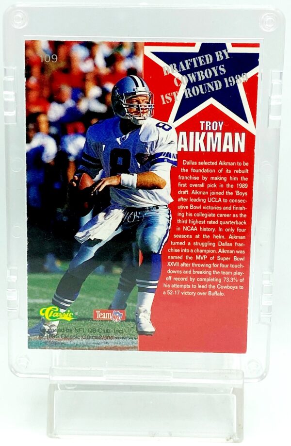 Vintage 1995 Classic NFL Draft 1989 Troy Aikman Draft Card #109 ...