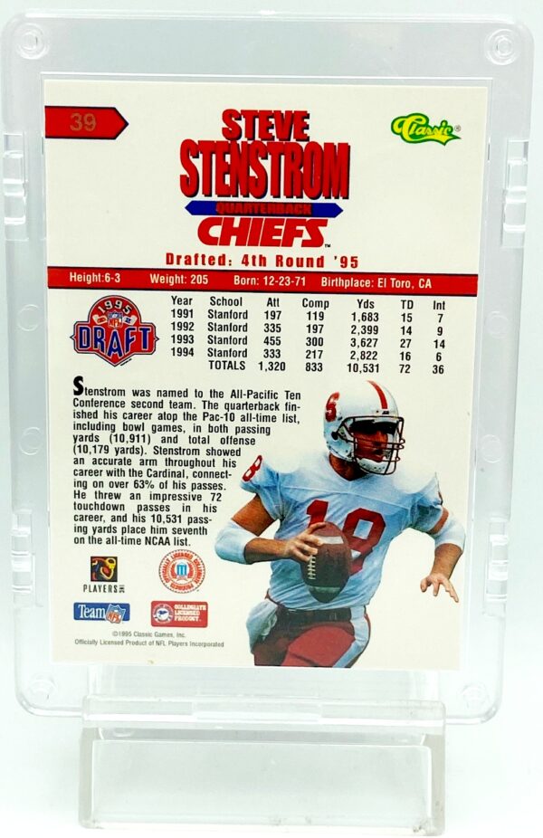 Vintage 1995 Classic NFL Draft Steve Stenstrom Rookie Card #39 ...