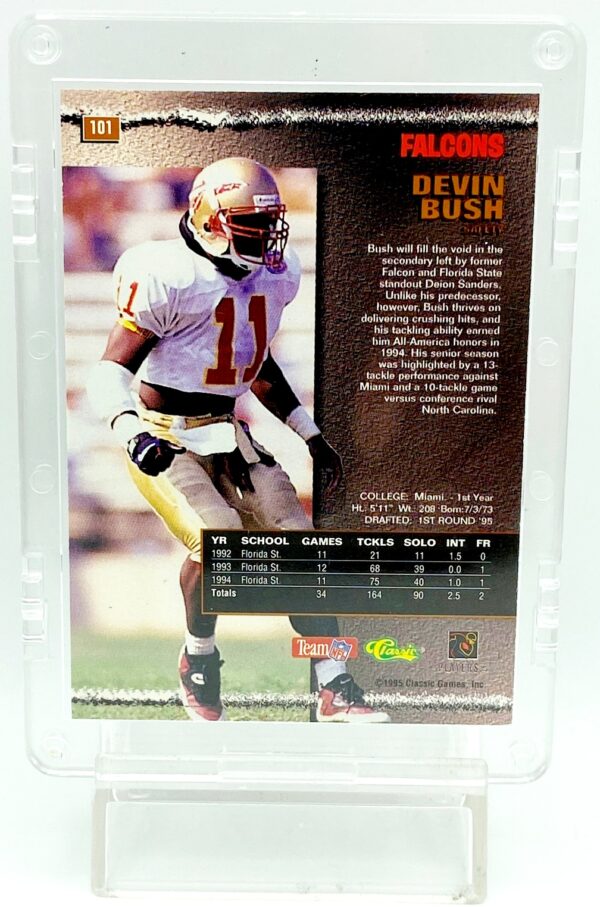 Vintage 1995 Pro Line Classic NFL Devin Bush Rookie Card #101 ...