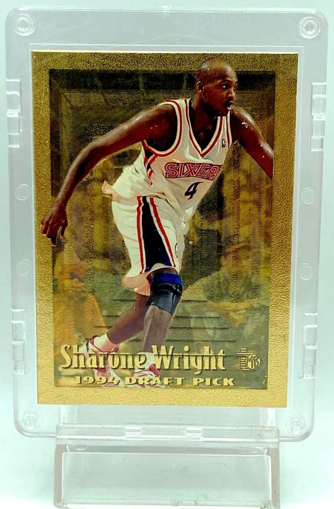 Vintage 1994-95 Topps MB Draft Pick Embossed Sharone Wright Gold ...