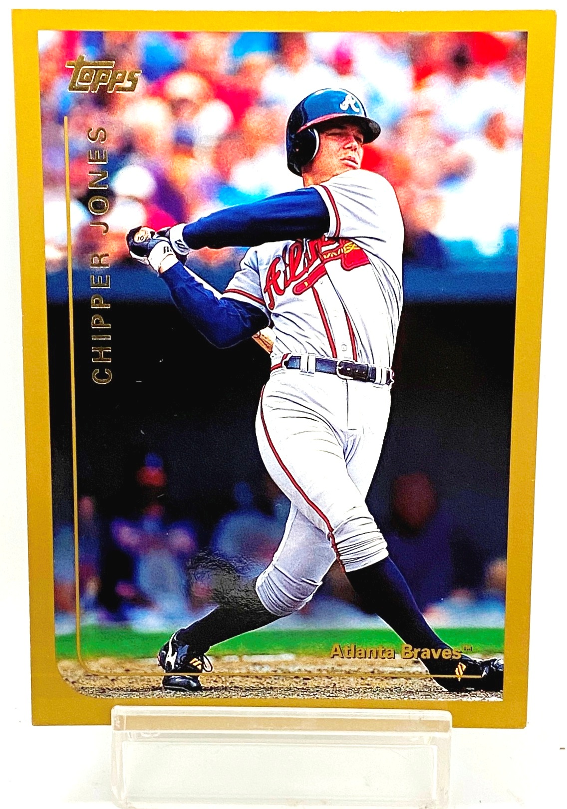 Vintage 1999 Topps Gold Exclusive MLB Chipper Jones Card # 6 of 8 (Size ...