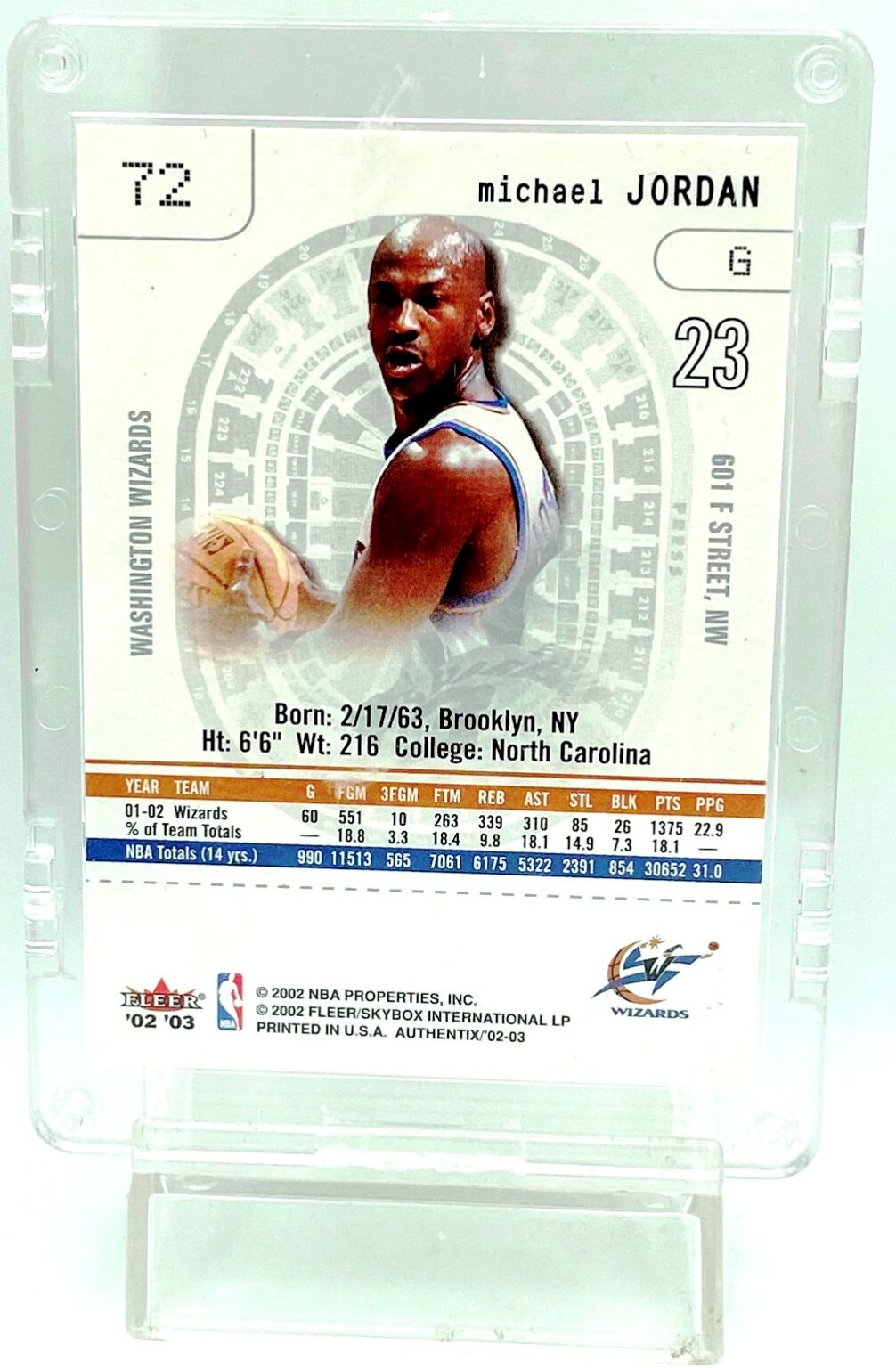 2002-03 Fleer Authentix Michael Jordan #72 ("Wizards vs Celtics")