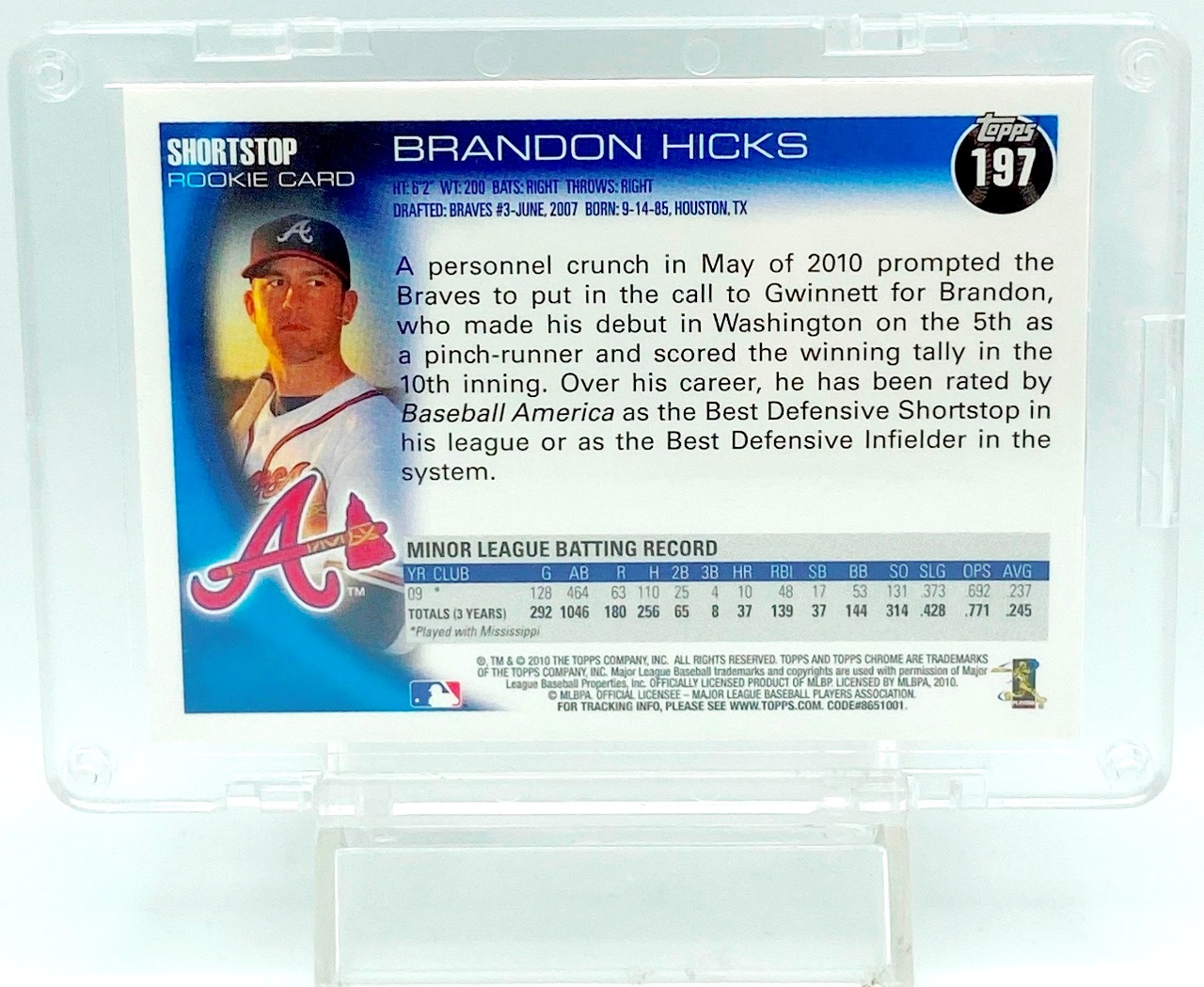 Vintage 2010 Topps Chrome Brandon Hicks Rookie Card #197 Team: (Braves ...