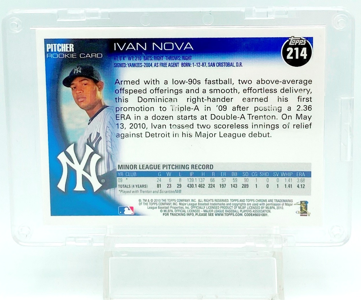 Vintage 2010 Topps Chrome Ivan Nova Rookie Card #214 Team: (Yankees ...