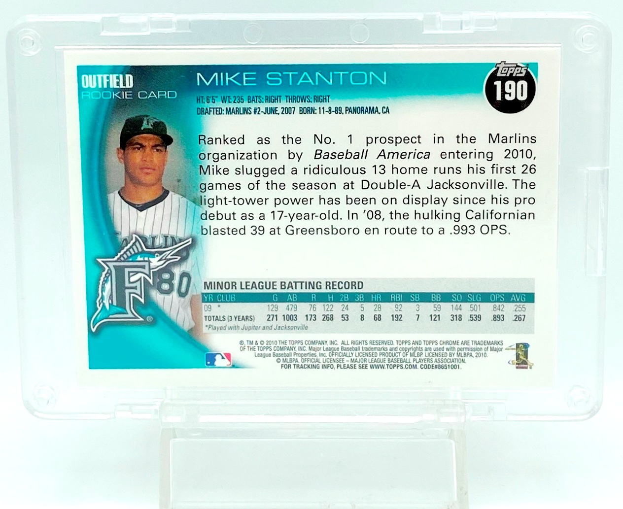Vintage 2010 Topps Chrome Mike Stanton Rookie Card #190 Team: (Marlins ...
