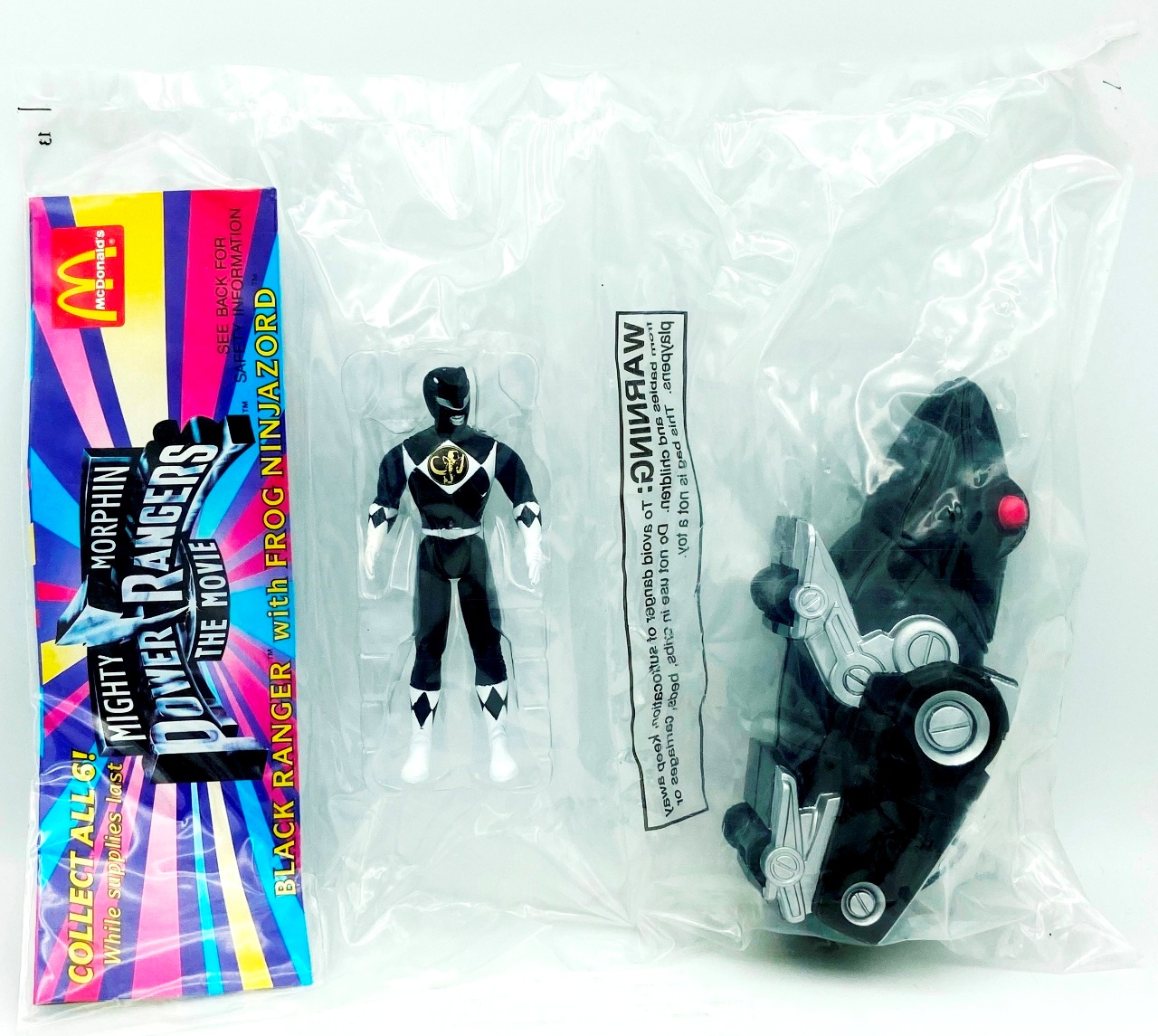 Vintage 1995 McDonald's Mighty Morphin Power Rangers The Movie Black ...