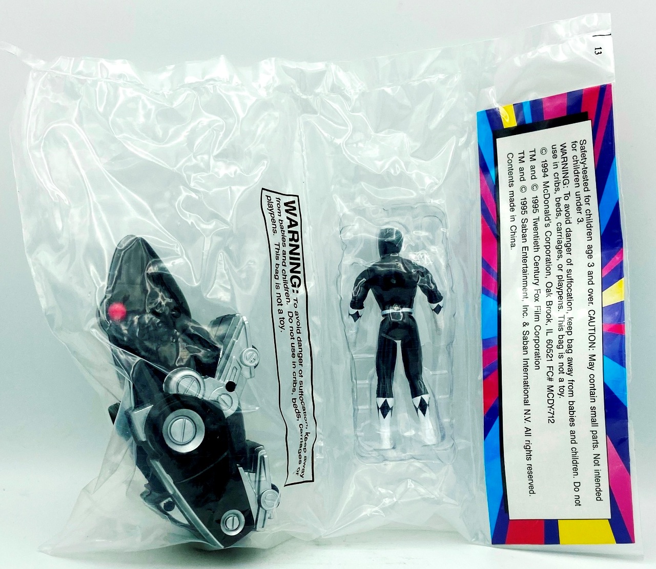 Vintage 1995 McDonald's Mighty Morphin Power Rangers The Movie Black ...