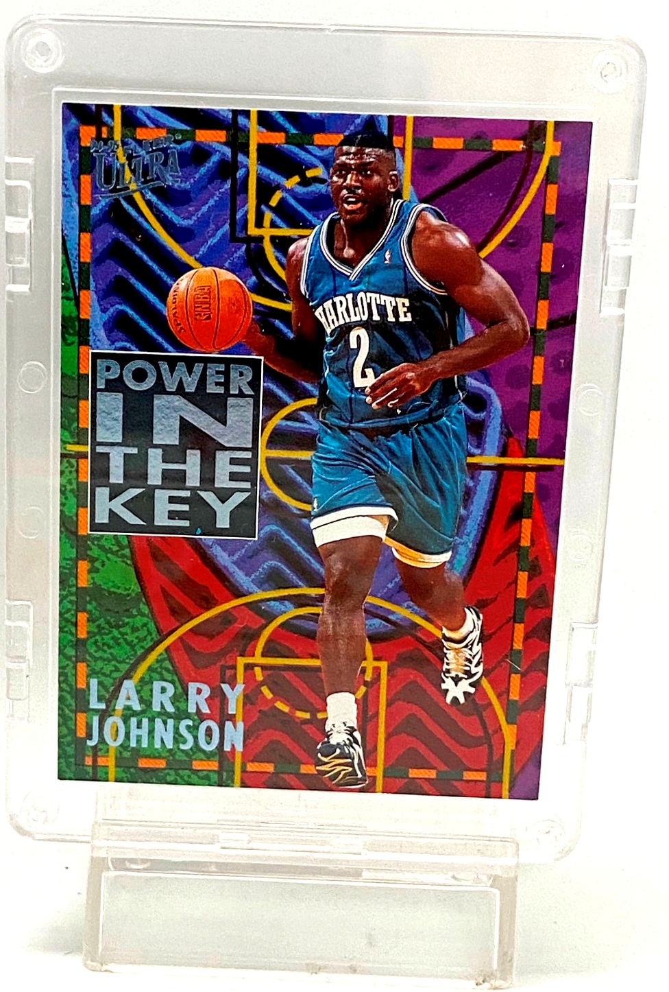 Vintage 1994-95 Fleer Ultra Ultra Power In The Key Larry Johnson Insert ...