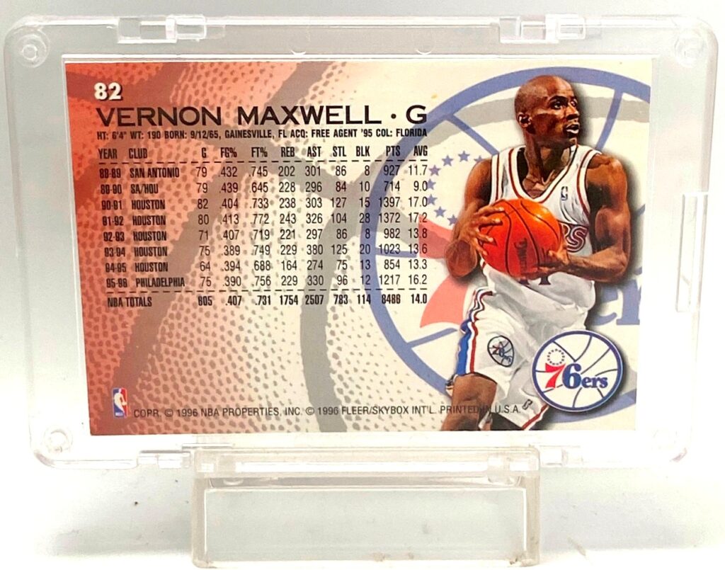 1996 Fleer Vernon Maxwell #82/Defensive Player-Michael Jordan!