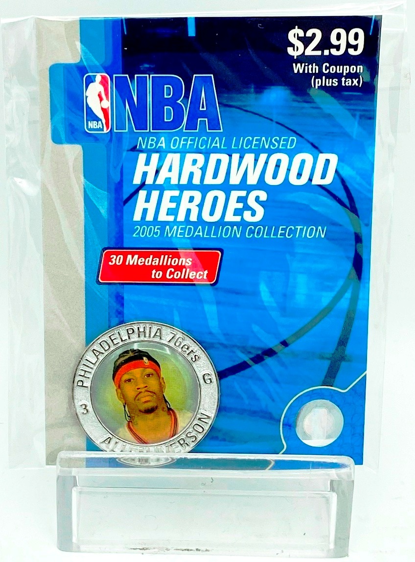Vintage 2005 NBA Hardwood Heroes Medallion Collection Allen Iverson ...