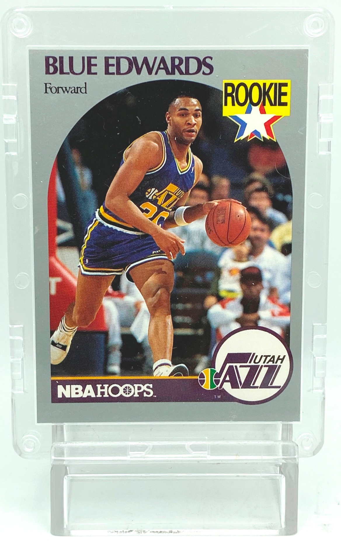 Vintage 1990 NBA Hoops "ROOKIE" Blue Edwards RC #288 (Utah Jazz Purple ...