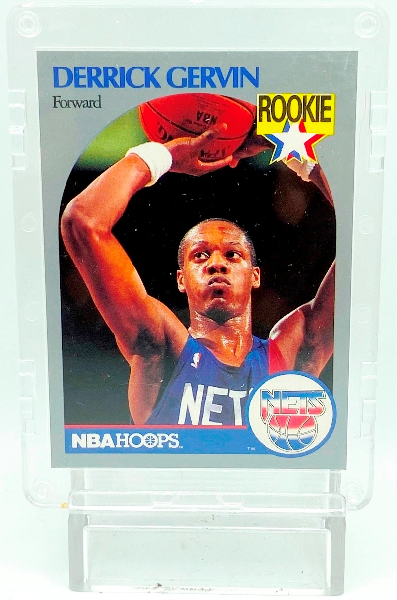 1990 NBA Hoops "ROOKIE" Derrick Gervin RC #196 (New Jersey Nets)