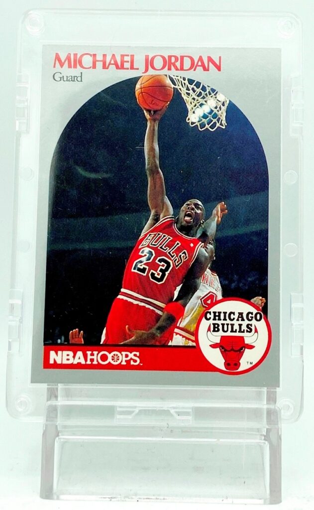 1990 NBA Hoops Chicago Bulls Michael Jordan Card #65 Red Jersey