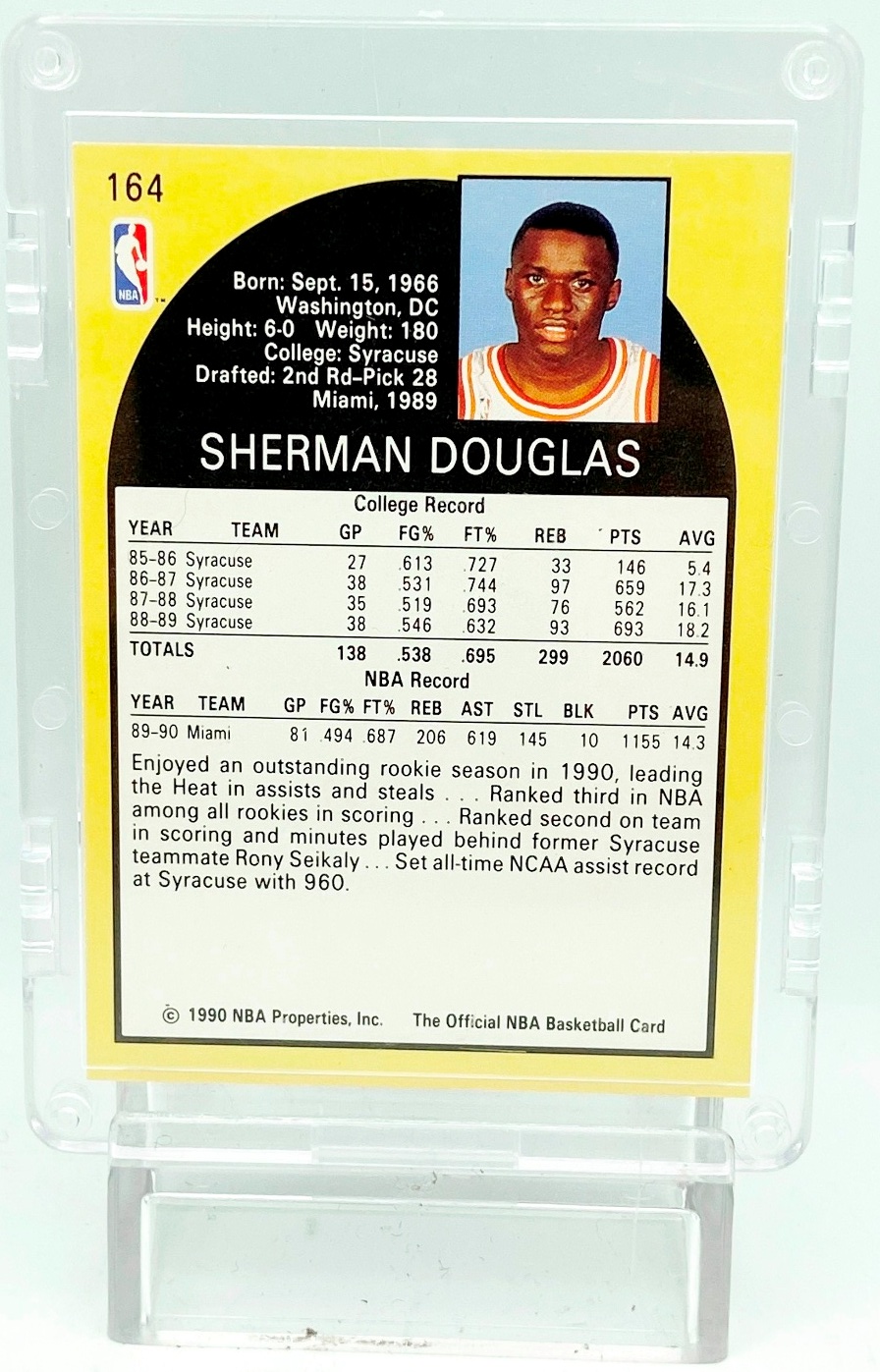 1990 NBA Hoops "ROOKIE" Sherman Douglas RC #164 (Miami Heat)