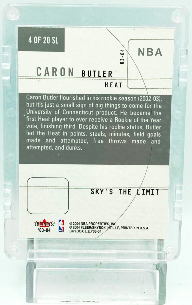 2003-04 Skybox LE NBA Caron Butler Card #4 Sky's The Limit-Heat
