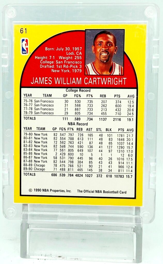 1990 NBA Hoops Bill Cartwright Card #61 (Chicago Bulls)