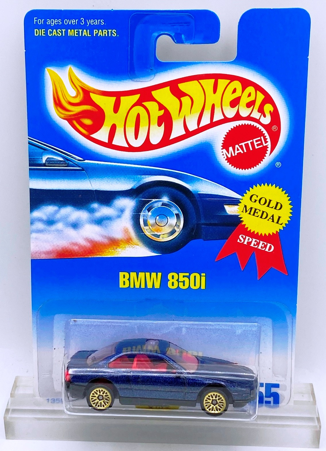 Vintage 1991 Hot Wheels Collector Card 255 BMW 850i Gold Lace Wheels
