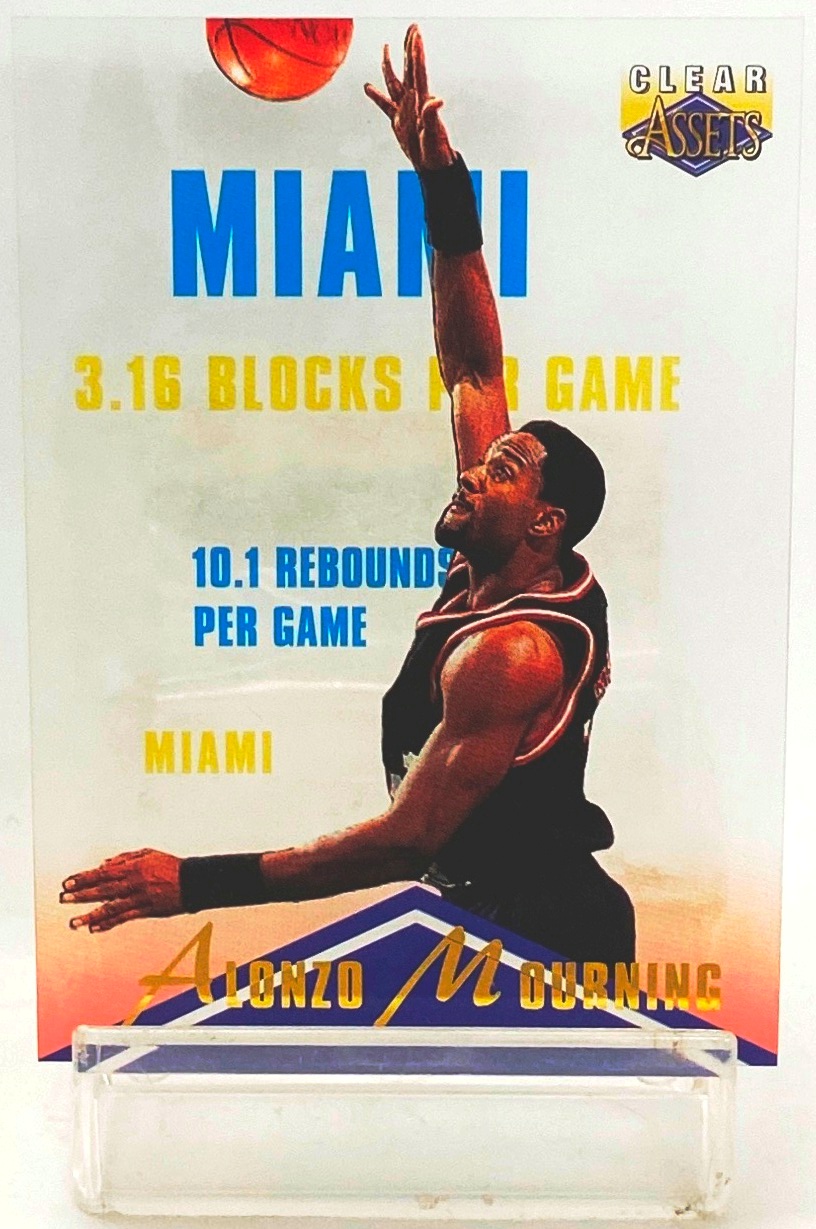 1996 Classic Clear Assets NBA Alonzo Mourning #4 Miami Heat