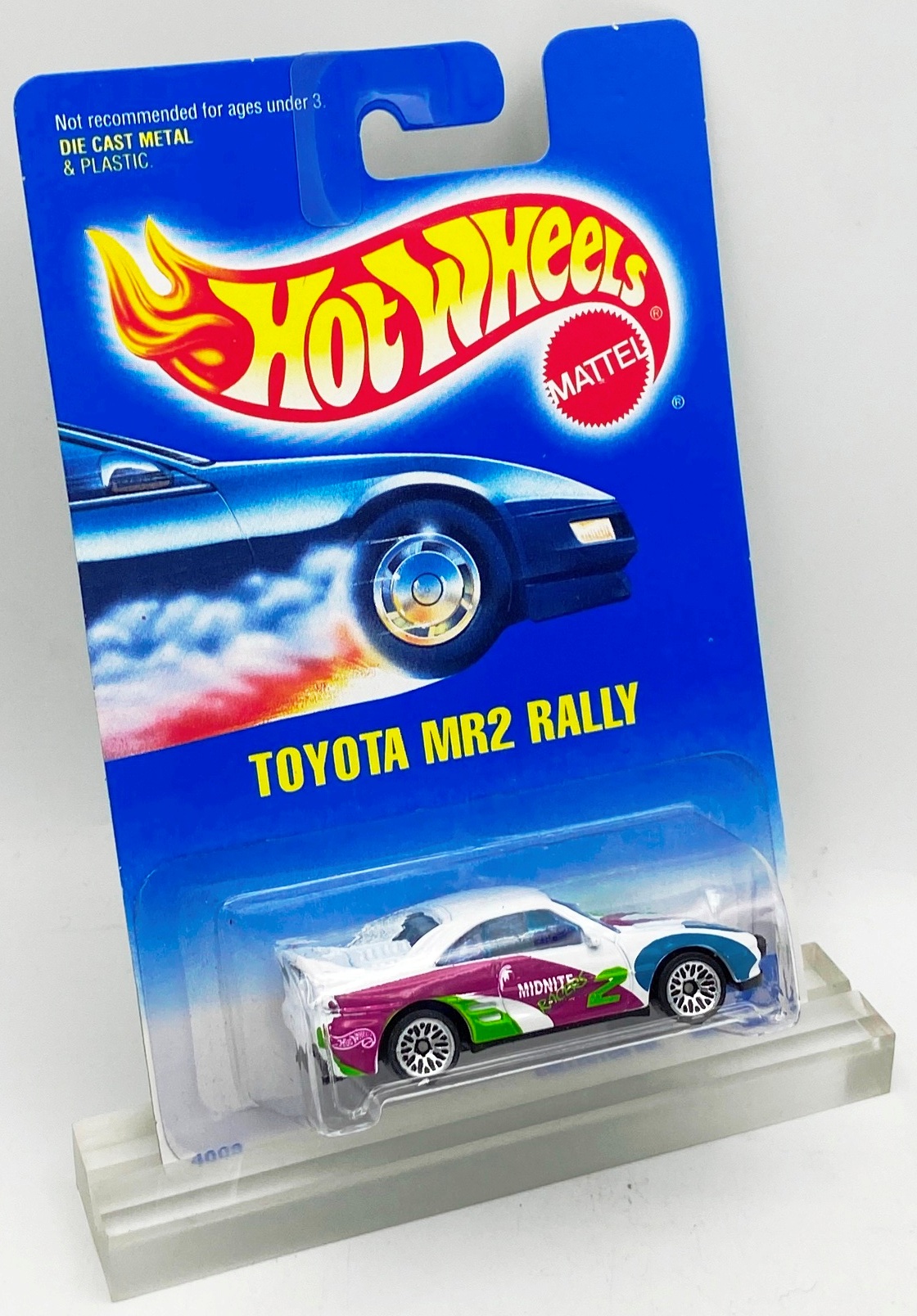 1991 Hot Wheels #233 Toyota MR2 Rally #2 Blue Windows Lace-Wheels